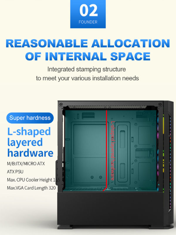 China Gaming Hardware Gabinete Casing Mid Tower Rgb Pc Gamer Oem ...