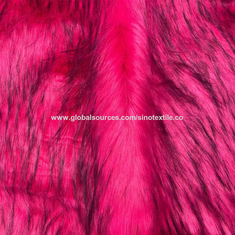 China High pile fake fur fabric double color fake fur fabric on Global ...