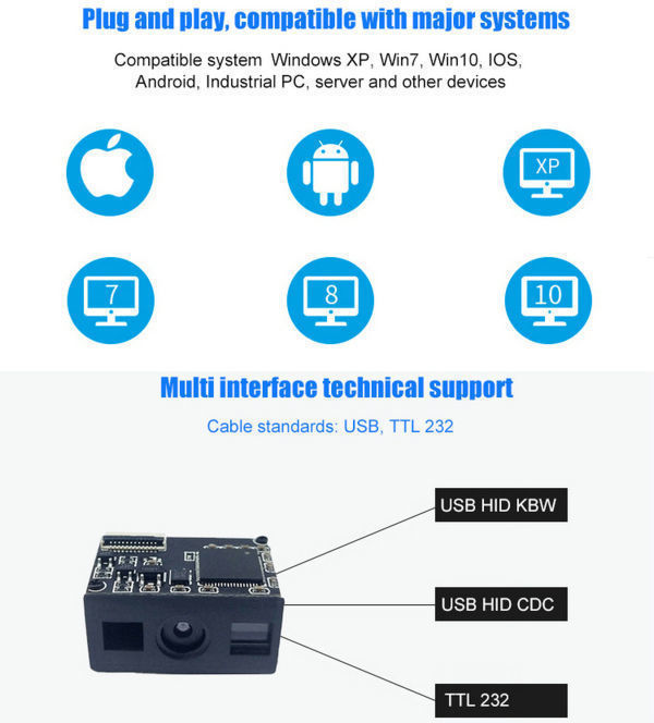 China USB Small Pdf417 Upc 1d 2D Barcode Scanner Engine Embedded ...