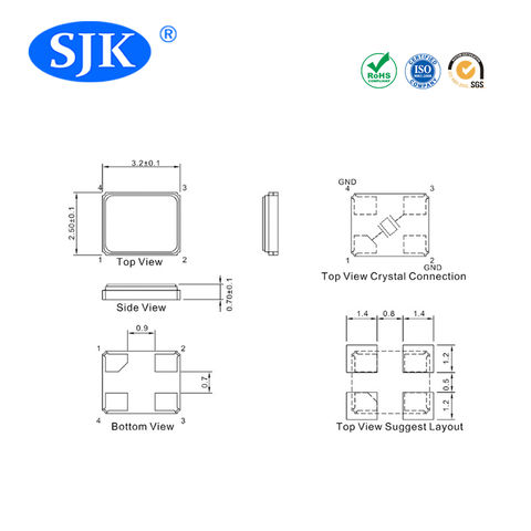 China SMD SEAM XTAL with 4 Pads 3225 32MHz 12pF 10ppm Crystal Resonator on Global Sources,XTAL ...