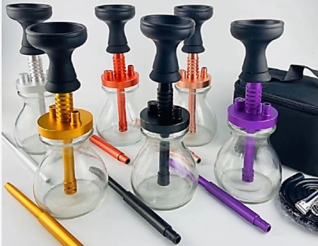 China 2021 New Fashion Narguile Laser Hookah with 2 Hoses Hookah Shisha ...