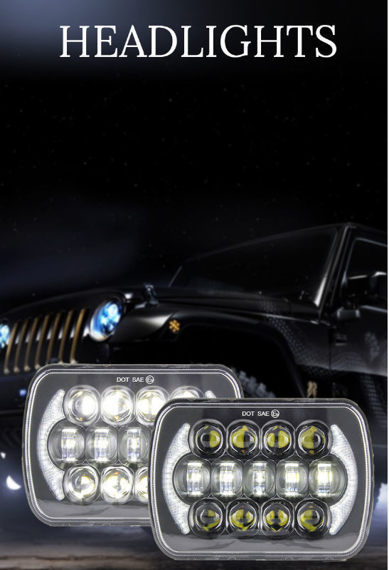 China Aluminum Square Led Motorcycle Projector Headlight For Jeep on ...