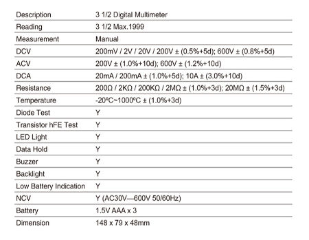 Taiwan 3-1/2 Digital Multimeter on Global Sources,basic meter,compact ...