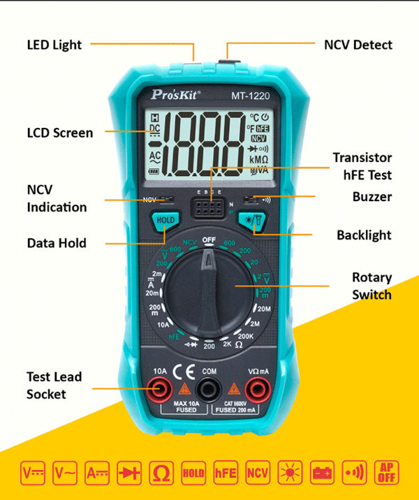 3-1/2 Digital Multimeter, basic meter compact meter digital meter - Buy ...