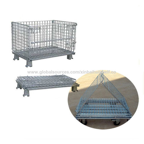 China Galvanized Steel Foldable Wire Mesh Container on Global Sources ...