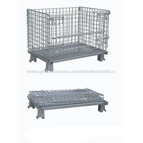 China Galvanized Steel Foldable Wire Mesh Container on Global Sources ...
