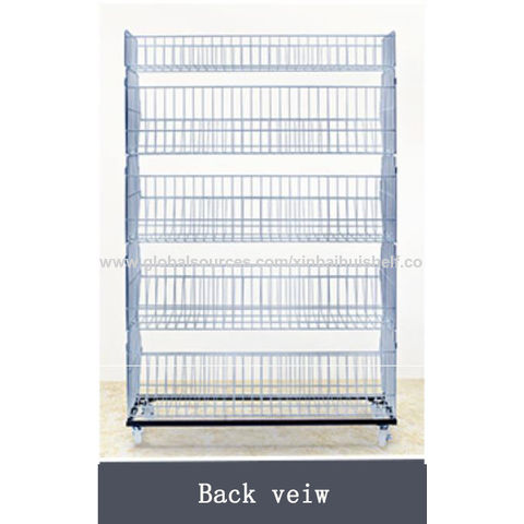 China Supermarket stacking wire basket, collapsible wire display basket ...