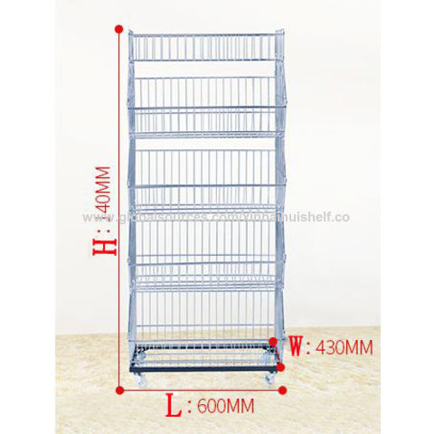 China Supermarket stacking wire basket, collapsible wire display basket ...