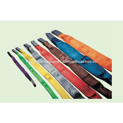 China Webbing sling/lifting sling, made of 100% high tenacity polyester for cargo lifting ...