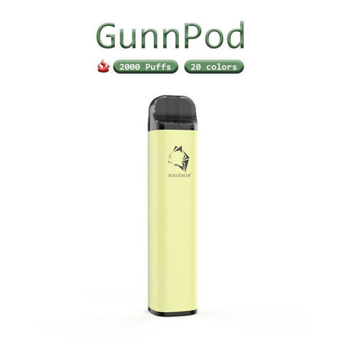 China 2021 Best Original 5% nic Gunnpod 20 Flavours 2000 Puffs with 8 ...