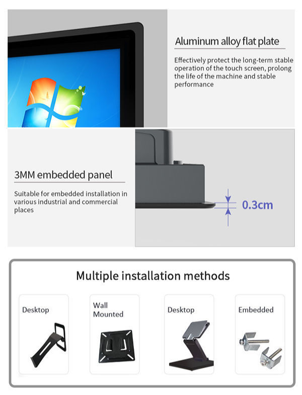 China All In One fanless tablet IP65 square embedded industrial windows ...