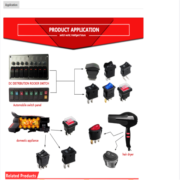 China Rocker switch,3A 12V 2 right angled pin defond miniature custom ...