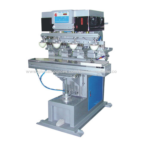 China Four-color servo shuttle pad printing machine with rotating ...