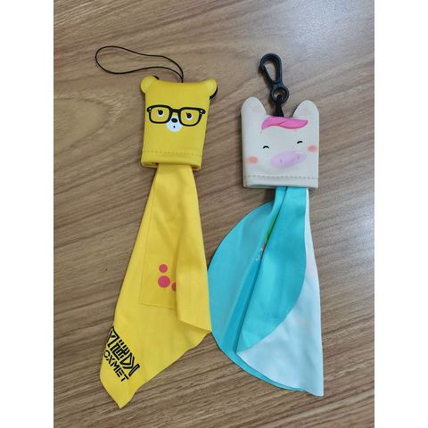China Microfiber glasses lens cleaning cloth with keychain,personalized ...