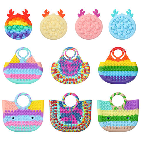China New Popping purse Silicone Push Bubble Pop Sensory Fidget Cross ...