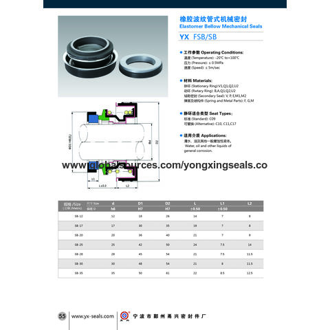 China Flygt Automobile Water Pump Mechanical Seals (FSB/SB) on Global ...