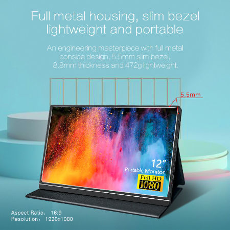 Factory Direct Support HDR HDMI IPS 1080P USB Type C 12 Inch Portable ...