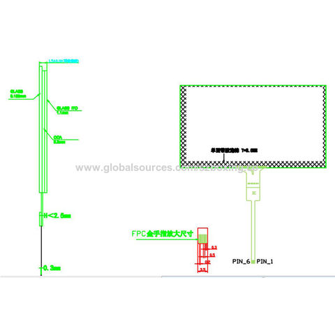 China 6.2 inch CTP Capacitive Touch screen Panel with P+G Structure/COF ...