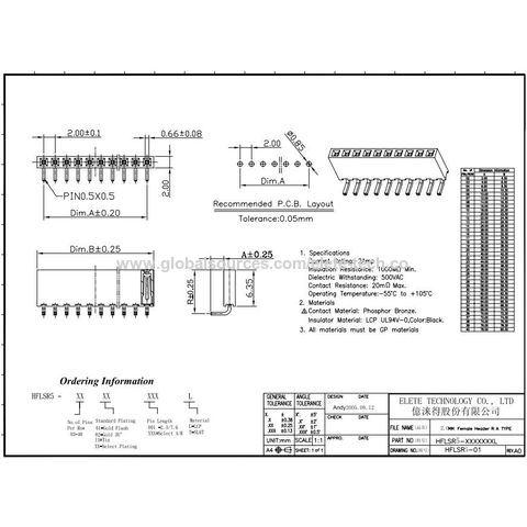 China Single Row Right Angle 2.00mm 0.079" Pitch Female Header Sockets ...