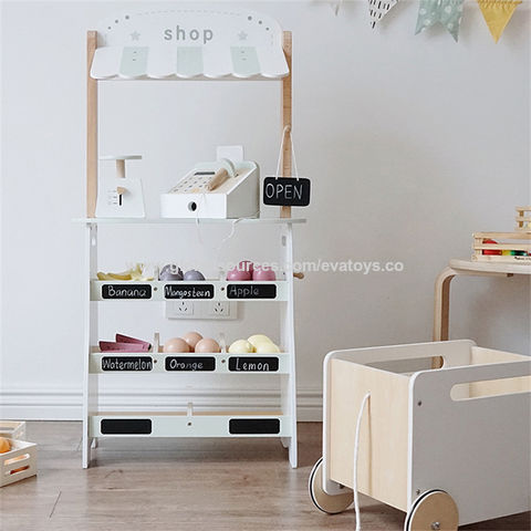 China Hot selling children simulation paly wooden mini market toy with ...