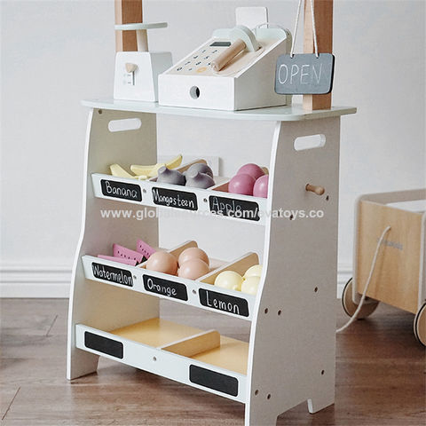 China Hot selling children simulation paly wooden mini market toy with ...