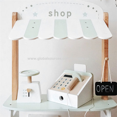 China Hot selling children simulation paly wooden mini market toy with ...