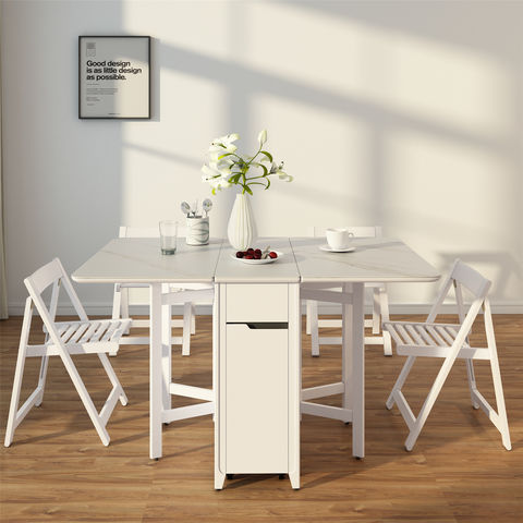 China Kitchen folding dinner table versatile solid wood foldable dining ...