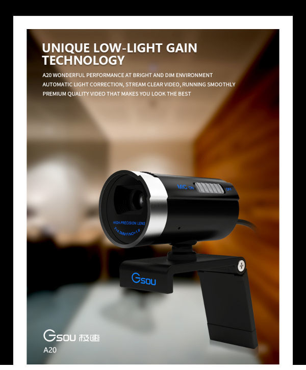 Gsou A20 webcam 480P Web Camera conference camera USB Webcam With ...