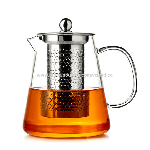 China Hot Style pyramid shape Glass Tea Pot With Removable Stainless ...