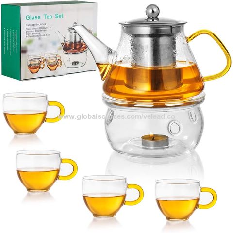 China Hot Style pyramid shape Glass Tea Pot With Removable Stainless ...