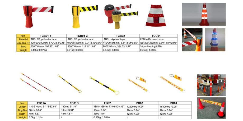 China ABS Road Safety Warning Road Construction 3 Meter Connect Topper ...