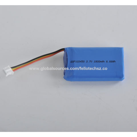 China Customized Li polymer battery pack 103450 3.7v 1800mAh GPS ...