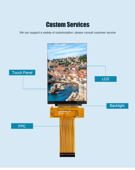 Kingtech 3.5inch display 320x480 wide view angle transmissive ips touch SCREEN tftt lcd display ...