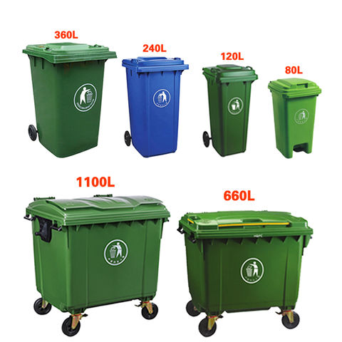 China 25L/70L/100L/120L/240L/360L/660L/1100L Plastic Foot Pedal Dustbin Trash Can Waste Bin on ...
