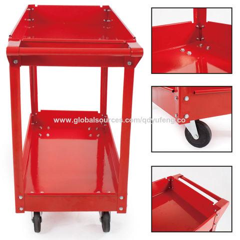 China Steel Metal Red Workshop Garage Mechanic Tools Trolley 2 3 Tier ...