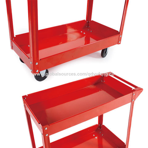 China Steel Metal Red Workshop Garage Mechanic Tools Trolley 2 3 Tier ...
