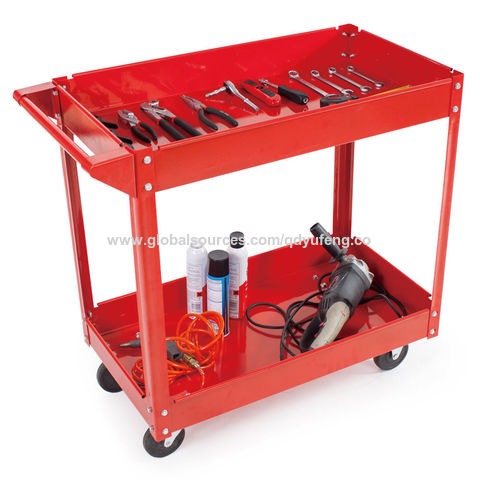 China Steel Metal Red Workshop Garage Mechanic Tools Trolley 2 3 Tier ...