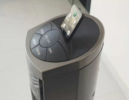 China LED display shiftable swing wind ABS bladeless cool bench Tower ...