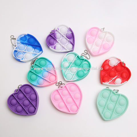 China Pop it Fidget Toy,Rainbow Square Hard Shell Pop It Bubble Fidget ...