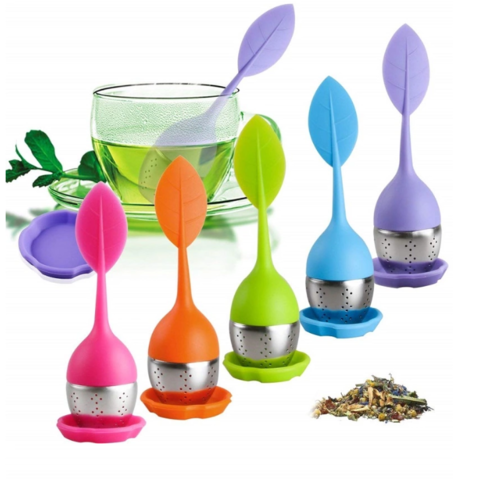 China Silicone Tea Infusers Lotus Shapee Handle Stainless Steel Tea ...