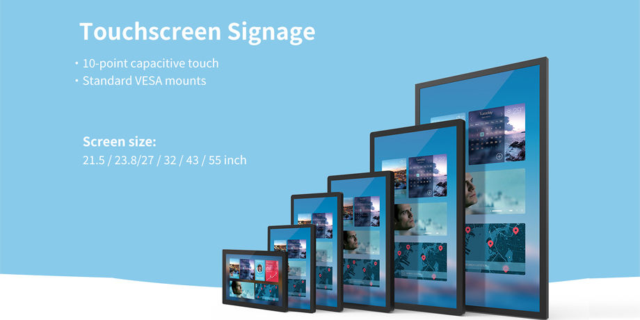 21.5" 23.8" 27" 32" 43" 55" 10-point touch screen player high ...