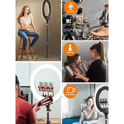 China MACTREM 22 inch big ring light 80W 2700-7000K with Phone holder ...