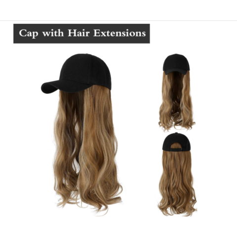China Baseball Cap with Hair Extensions for Women Adjustable Hat with ...