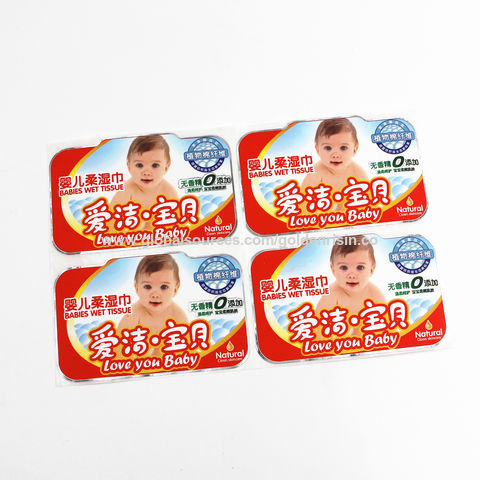 China Custom Wet Tissue Sealing Stickers Waterproof Packaging Label for ...