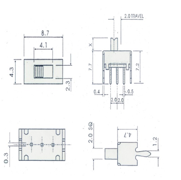 China Slide switch, 0.5A SPDT 3 pin mini switch defond for Low-cost ...