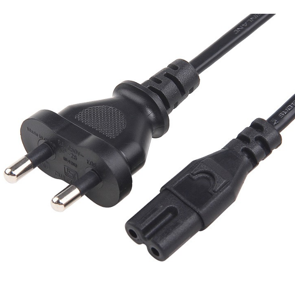 China India Power Cable 2 Pin Plug BIS Cetification 6A 250v C7 ...