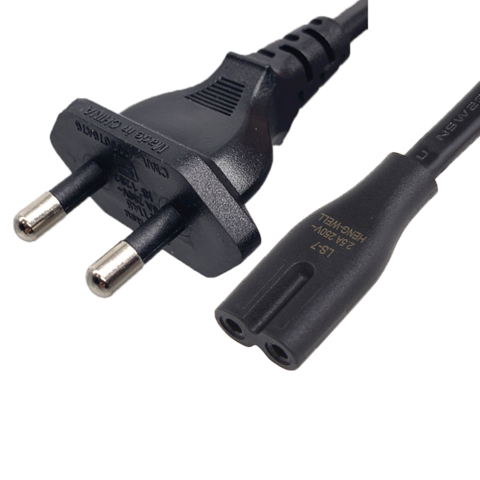 China India Power Cable 2 Pin Plug BIS Cetification 6A 250v C7 ...