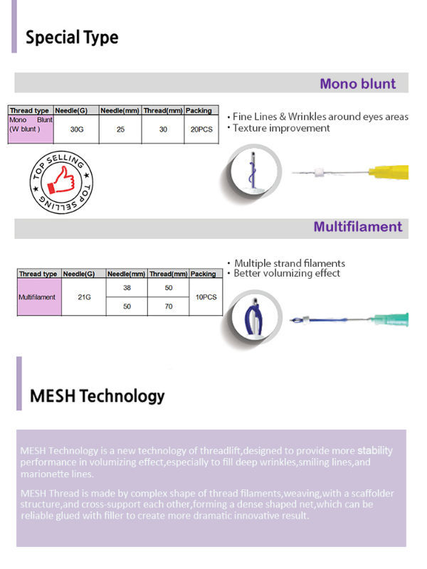 China Manufacturer PCL PDO Fishbone thread molding type 18g100mm for ...