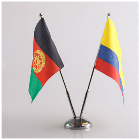 China Table flag hanging flag Desk Flags Set Metal stand and metal base ...