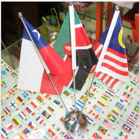 China Table flag hanging flag Desk Flags Set Metal stand and metal base ...
